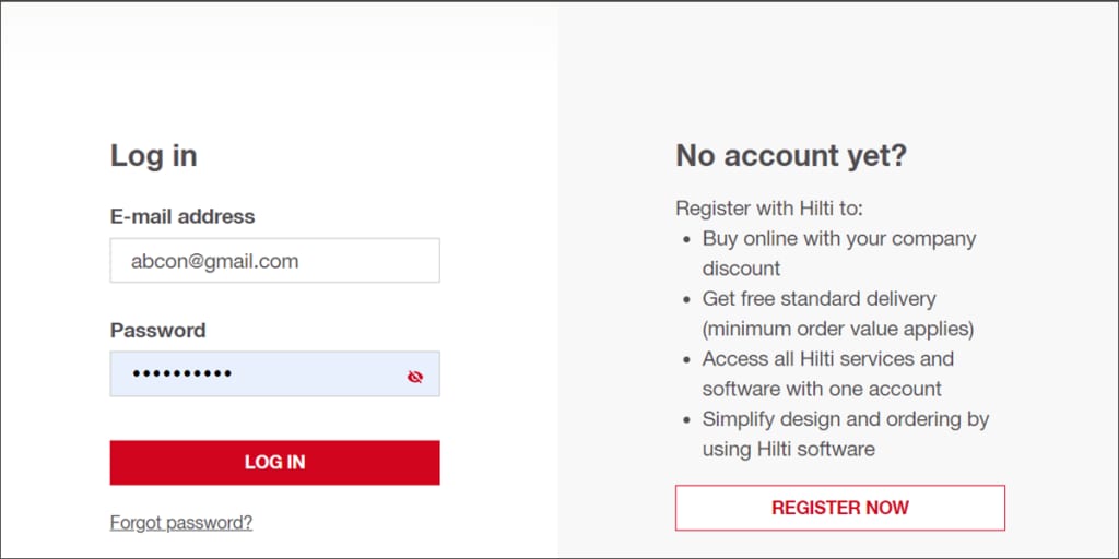 Tutorial Login or Register on HOL - Hilti Malaysia