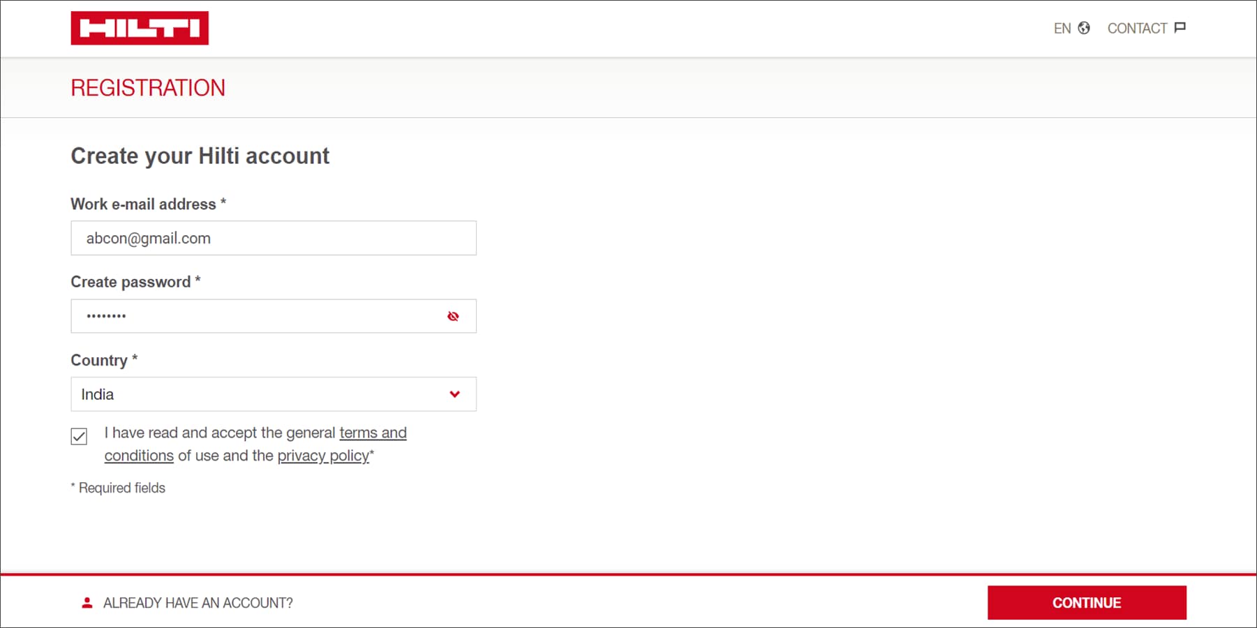 Tutorial Login or Register on HOL - Hilti Malaysia